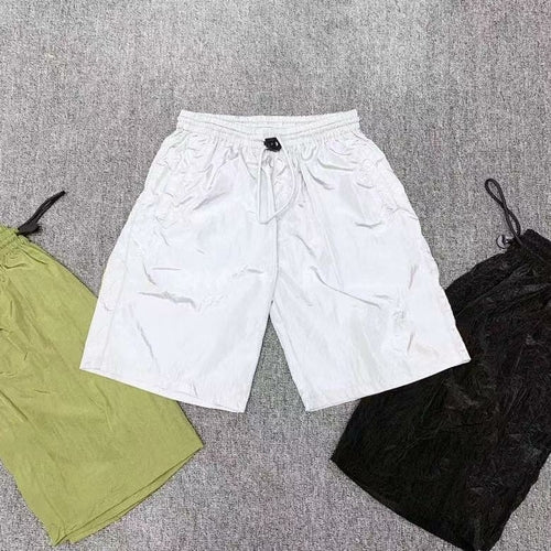 Fashion Brand designer Pleated light mens shorts nylon Drawstring ...